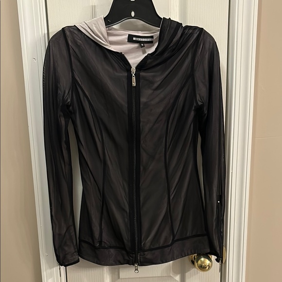 Anatomie | Jackets & Coats | Anatomie Black Hooded Sheer Jacket ...